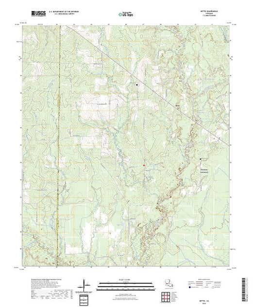 US Topo 7.5-minute map for Mittie LA – American Map Store