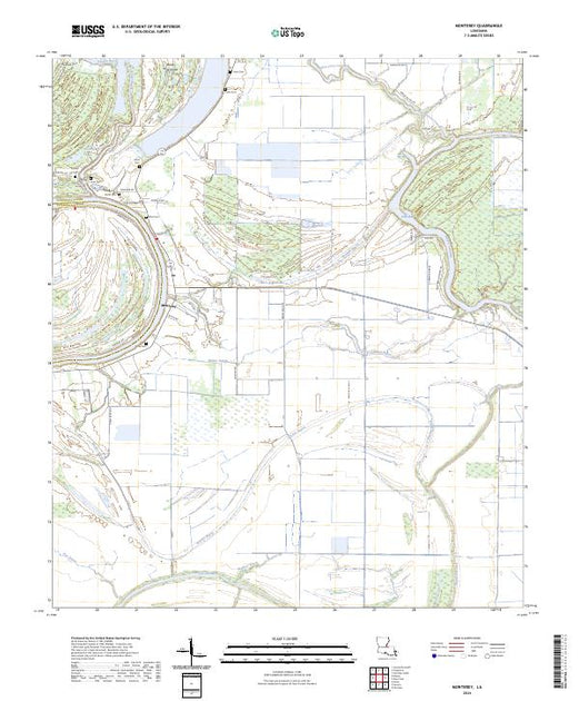 US Topo 7.5-minute map for Monterey LA – American Map Store