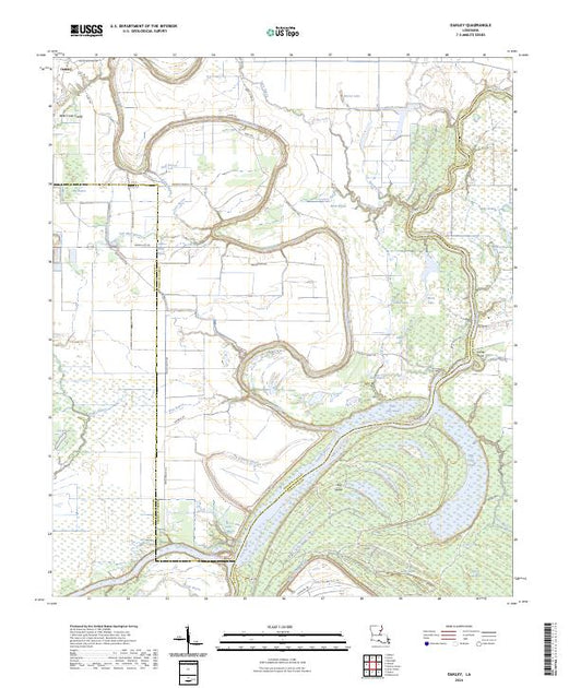 US Topo 7.5-minute map for Oakley LA – American Map Store