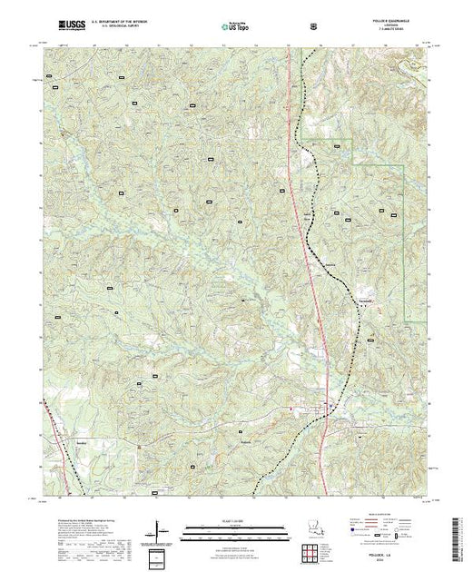 US Topo 7.5-minute map for Pollock LA – American Map Store