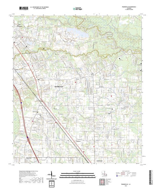 US Topo 7.5-minute map for Prairieville LA – American Map Store