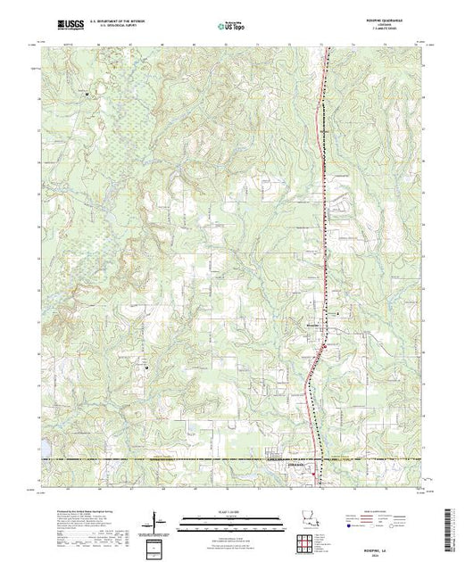 US Topo 7.5-minute map for Rosepine LA – American Map Store