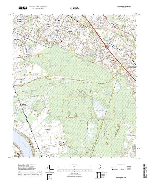 US Topo 7.5-minute map for Saint Gabriel LA – American Map Store