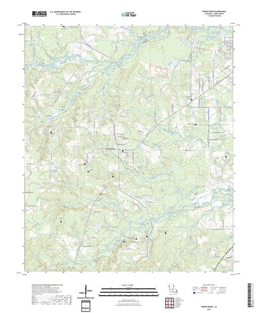 US Topo 7.5-minute map for Spring Ridge LA – American Map Store