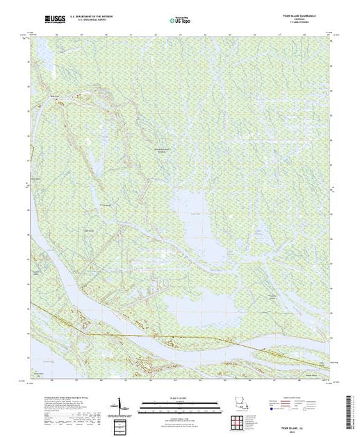 US Topo 7.5-minute map for Tiger Island LA – American Map Store