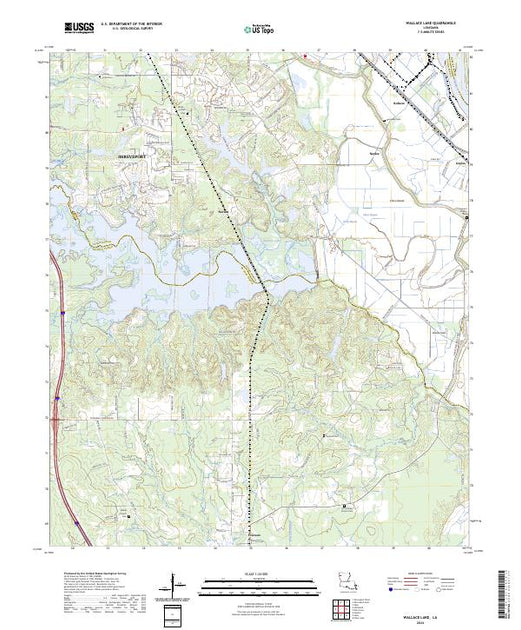 US Topo 7.5-minute map for Wallace Lake LA – American Map Store