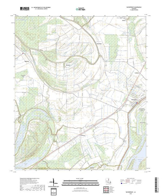 US Topo 7.5-minute map for Waterproof LA – American Map Store