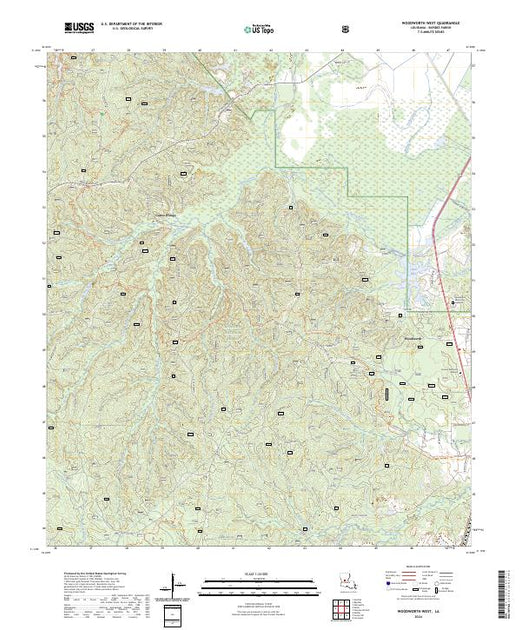 US Topo 7.5-minute map for Woodworth West LA – American Map Store