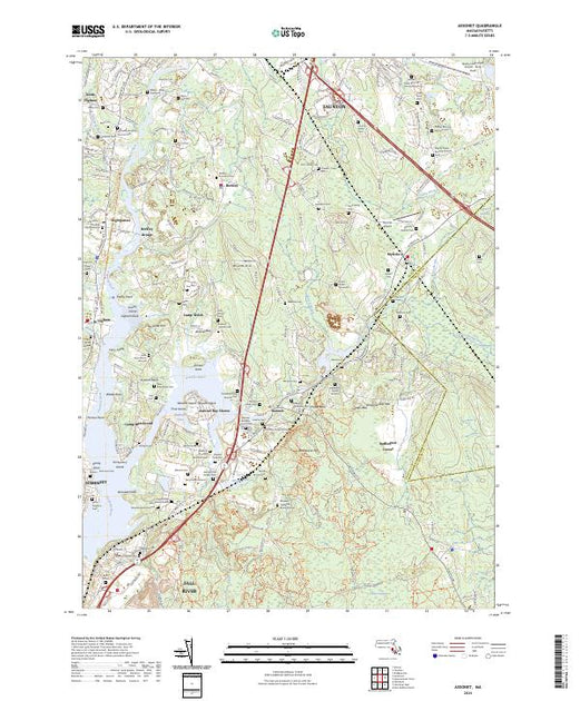 US Topo 7.5-minute map for Assonet MA – American Map Store