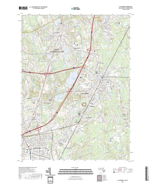 US Topo 7.5-minute map for Attleboro MARI – American Map Store