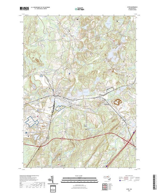 US Topo 7.5-minute map for Ayer MA – American Map Store