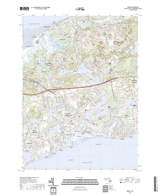 US Topo 7.5-minute map for Dennis MA – American Map Store