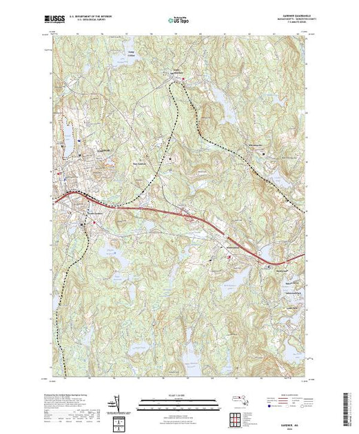 US Topo 7.5-minute map for Gardner MA – American Map Store