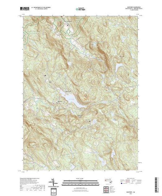 US Topo 7.5-minute map for Monterey MA – American Map Store
