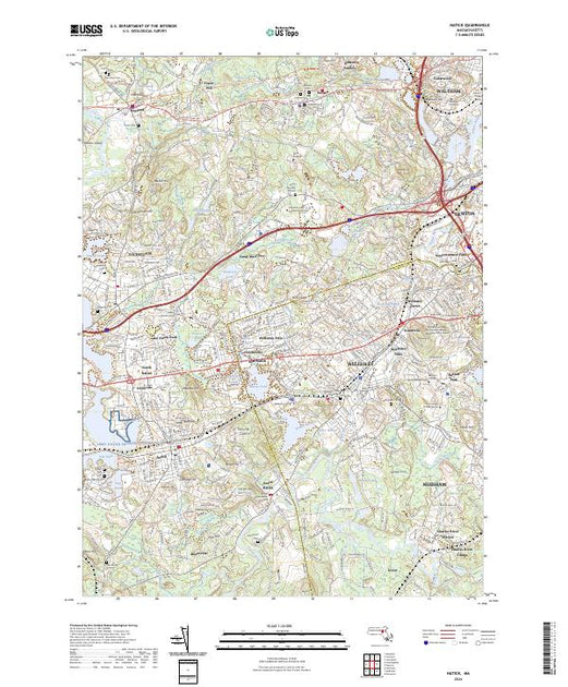 US Topo 7.5-minute map for Natick MA – American Map Store