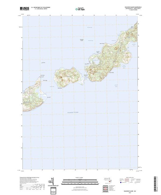 US Topo 7.5-minute map for Naushon Island MA – American Map Store
