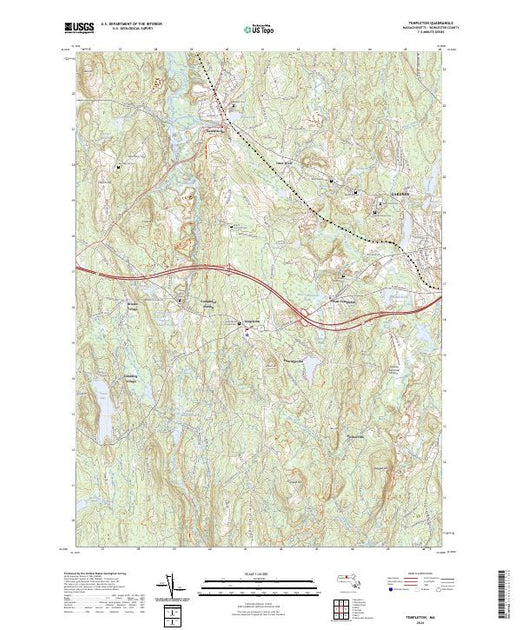 US Topo 7.5-minute map for Templeton MA – American Map Store