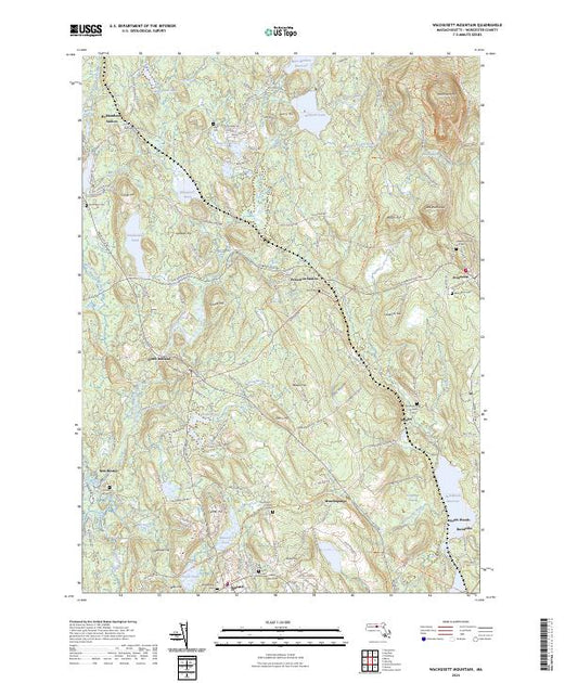 US Topo 7.5-minute map for Wachusett Mountain MA – American Map Store