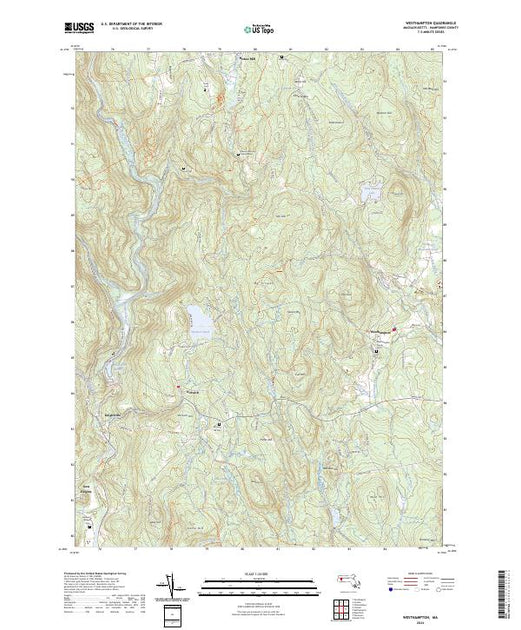 US Topo 7.5-minute map for Westhampton MA – American Map Store