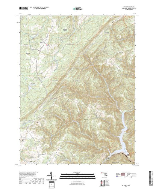 US Topo 7.5-minute map for Bittinger MD – American Map Store