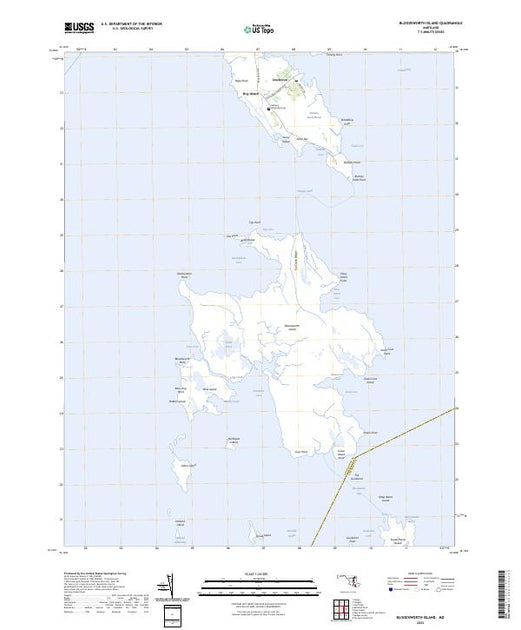 US Topo 7.5-minute map for Bloodsworth Island MD – American Map Store
