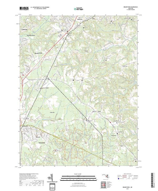US Topo 7.5-minute map for Brandywine MD – American Map Store