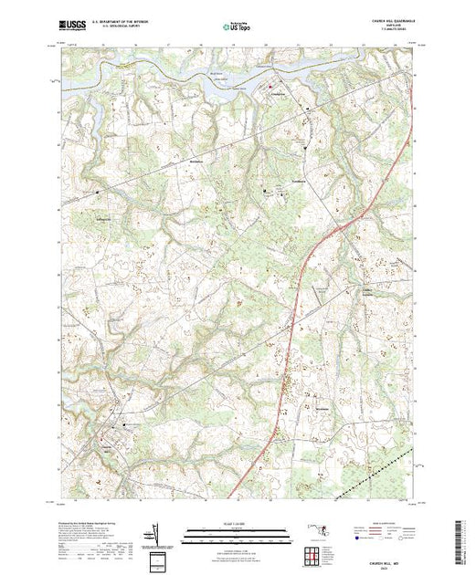 US Topo 7.5-minute map for Church Hill MD – American Map Store