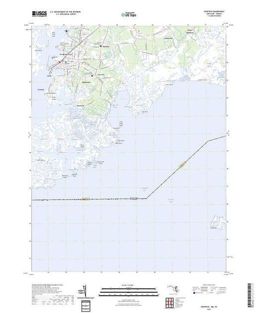 US Topo 7.5-minute map for Crisfield MDVA – American Map Store