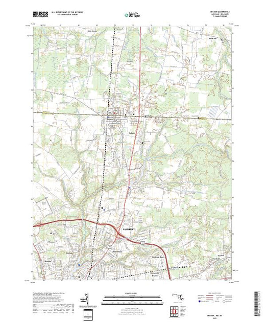 US Topo 7.5-minute map for Delmar MDDE – American Map Store