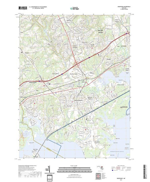 US Topo 7.5-minute map for Edgewood MD – American Map Store