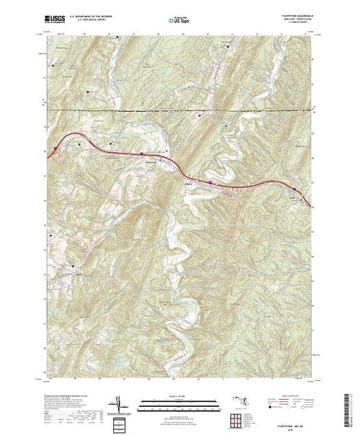 US Topo 7.5-minute map for Flintstone MDPA – American Map Store