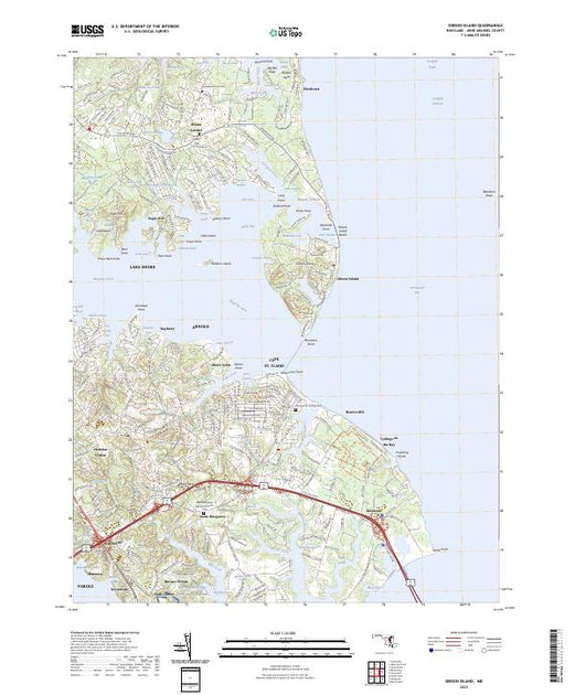 US Topo 7.5-minute map for Gibson Island MD – American Map Store