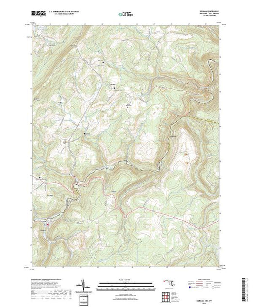 US Topo 7.5-minute map for Gorman MDWV – American Map Store