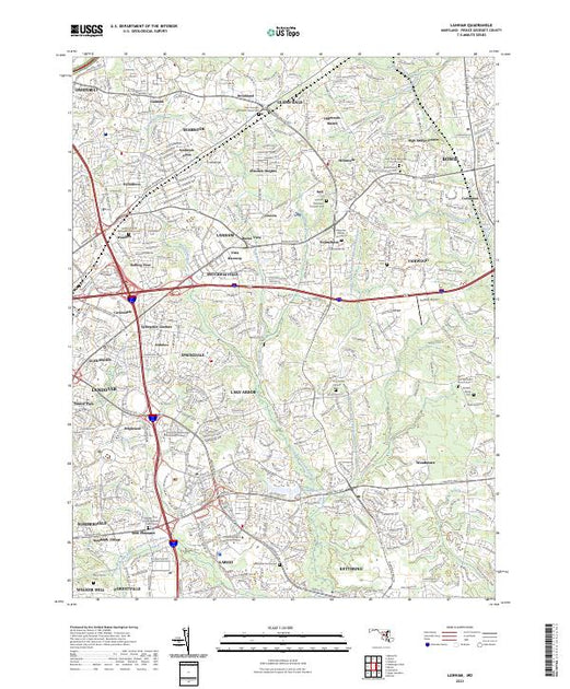 US Topo 7.5-minute map for Lanham MD – American Map Store