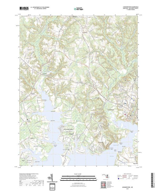 US Topo 7.5-minute map for Leonardtown MD – American Map Store