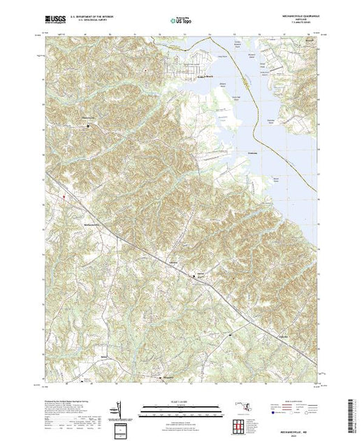 US Topo 7.5-minute map for Mechanicsville MD – American Map Store