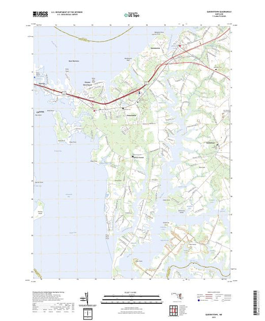 US Topo 7.5-minute map for Queenstown MD – American Map Store
