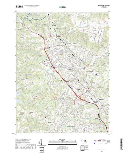 US Topo 7.5-minute map for Reisterstown MD – American Map Store