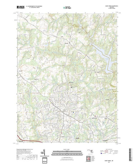 US Topo 7.5-minute map for Sandy Spring MD – American Map Store