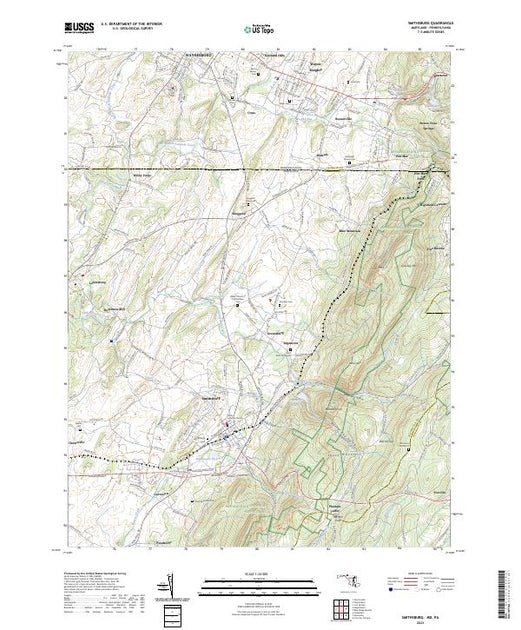 US Topo 7.5-minute map for Smithsburg MDPA – American Map Store