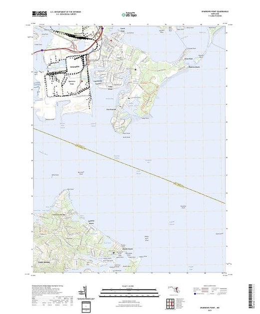 US Topo 7.5-minute map for Sparrows Point MD – American Map Store