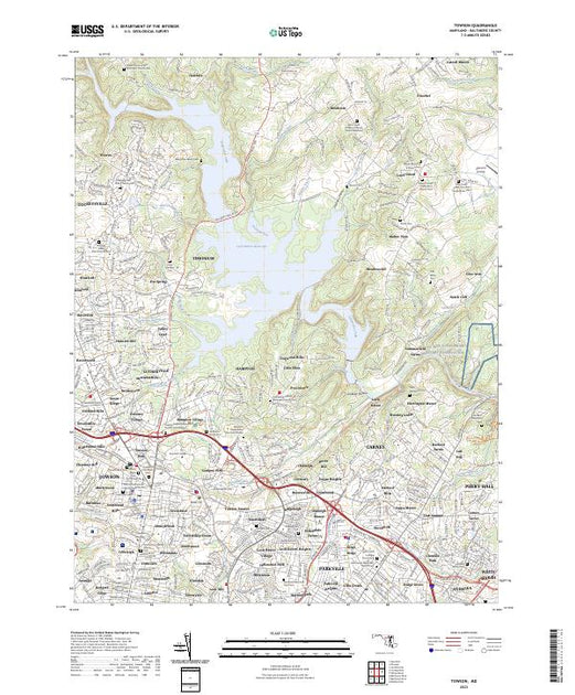 US Topo 7.5-minute map for Towson MD – American Map Store