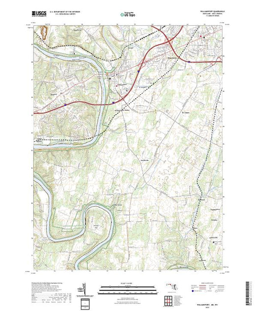 US Topo 7.5-minute map for Williamsport MDWV – American Map Store