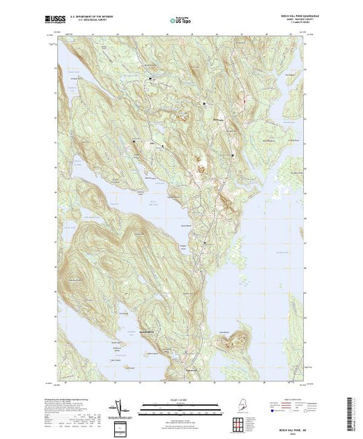 US Topo 7.5-minute map for Beech Hill Pond ME – American Map Store