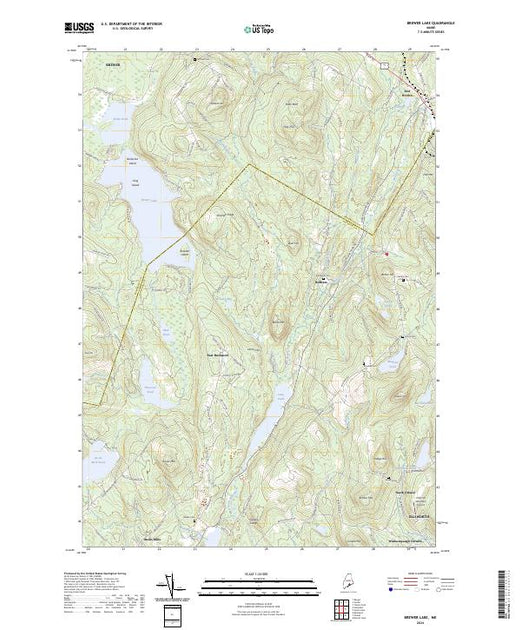 US Topo 7.5-minute map for Brewer Lake ME – American Map Store