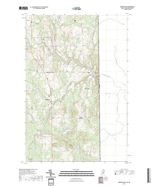 US Topo 7.5-minute map for Bridgewater MENB – American Map Store