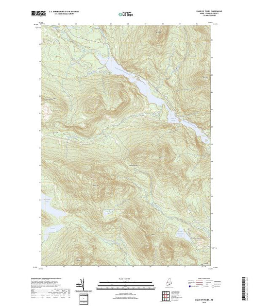 US Topo 7.5-minute map for Chain of Ponds ME – American Map Store