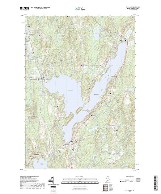 US Topo 7.5-minute map for China Lake ME – American Map Store
