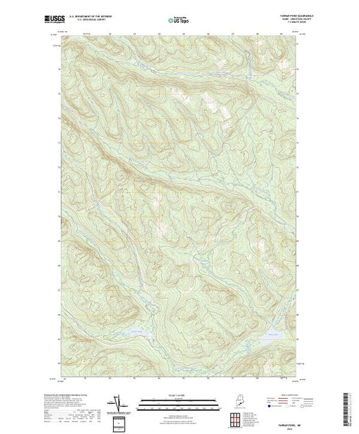 US Topo 7.5-minute map for Farrar Pond ME – American Map Store