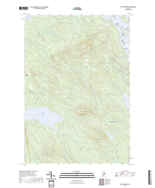 US Topo 7.5-minute map for Fletcher Peak ME – American Map Store
